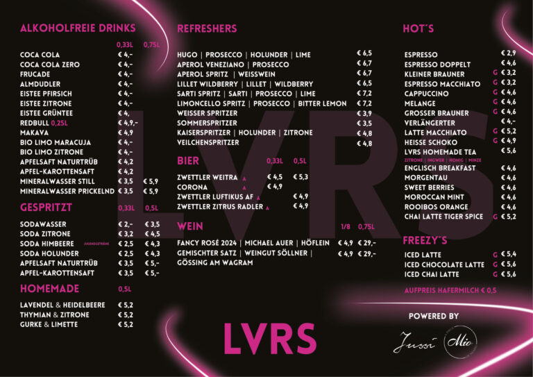 Speisekarte – It's for Lvrs